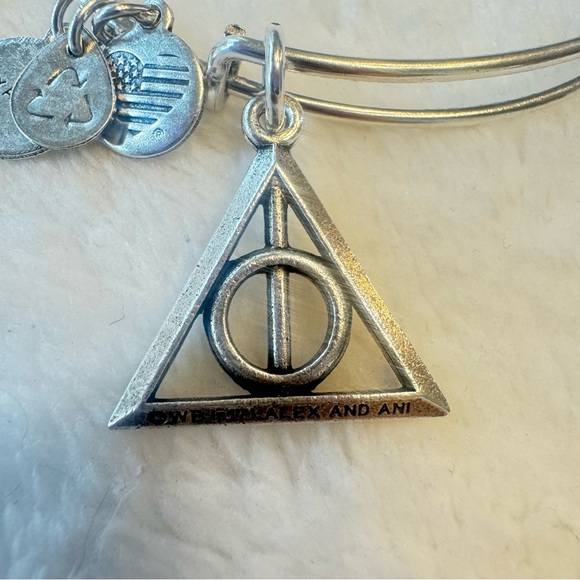 Alex and Ani | Jewelry | Alex And Ani Harry Potter Deathly Hallows Symbol Silver Bangle Bracelet ...